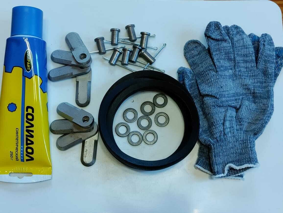 Ножи оригинальные для роторной косилки заря к мотоблокам нева, ОКА и МКМ с пальцами крепления, с приводным ремнем, смазкой и консервации косилки.