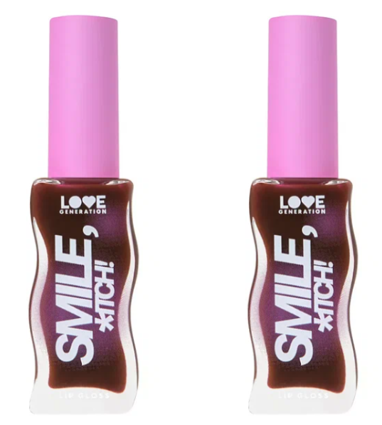 Блеск для губ Love Generation Smile, *itch! тон 10 винный, 10 мл, 2 шт