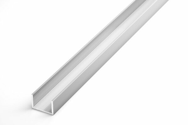 Швеллер алюминиевый 10х15х1 мм, длина 1,0 м, лука, ШВ 12.1000.501л анод серебро матовое, 2шт