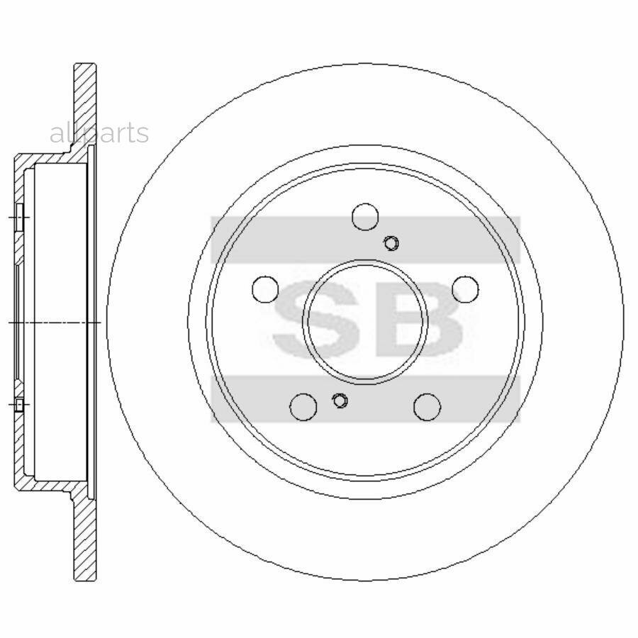 SANGSIN BRAKE SD4908 Диск тормозной задний SD4908 LEXUS NX 200 AWD