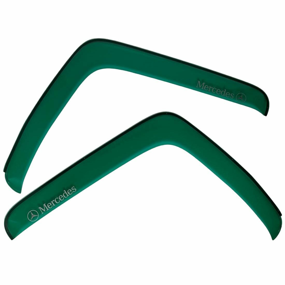 Дефлектор двери (ветровики) с лого на Mercedes-Benz Actros MP5 (Зелёные)