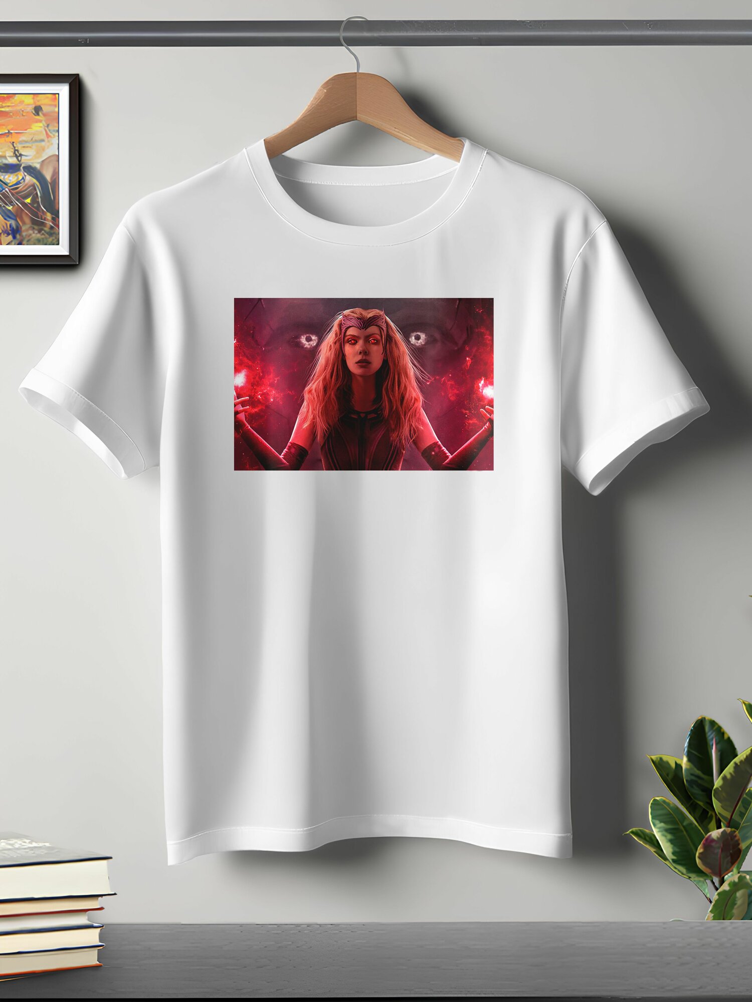 Футболка ONEQ унисекс 52-54 (XXL) размер с принтом Алая Ведьма, белая