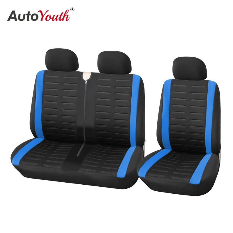 Чехлы на автомобильные сиденья AUTOYOUTH 1 + 2, накидки для транспортера, Ford Transit, Van, Truck, Renault, Peugeot, Opel Vivar BLUE