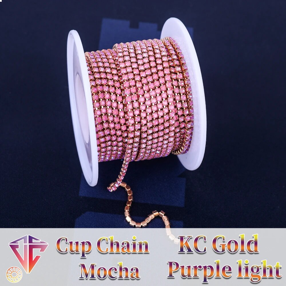 Купченая цепь KC Gold, Purple light, SS6(2mm)-1yard