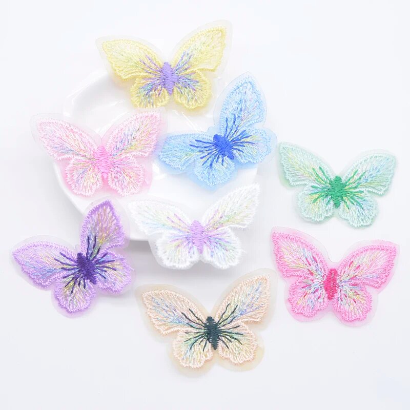 Аппликации бабочки хлопковые, Multicolor, 10 шт