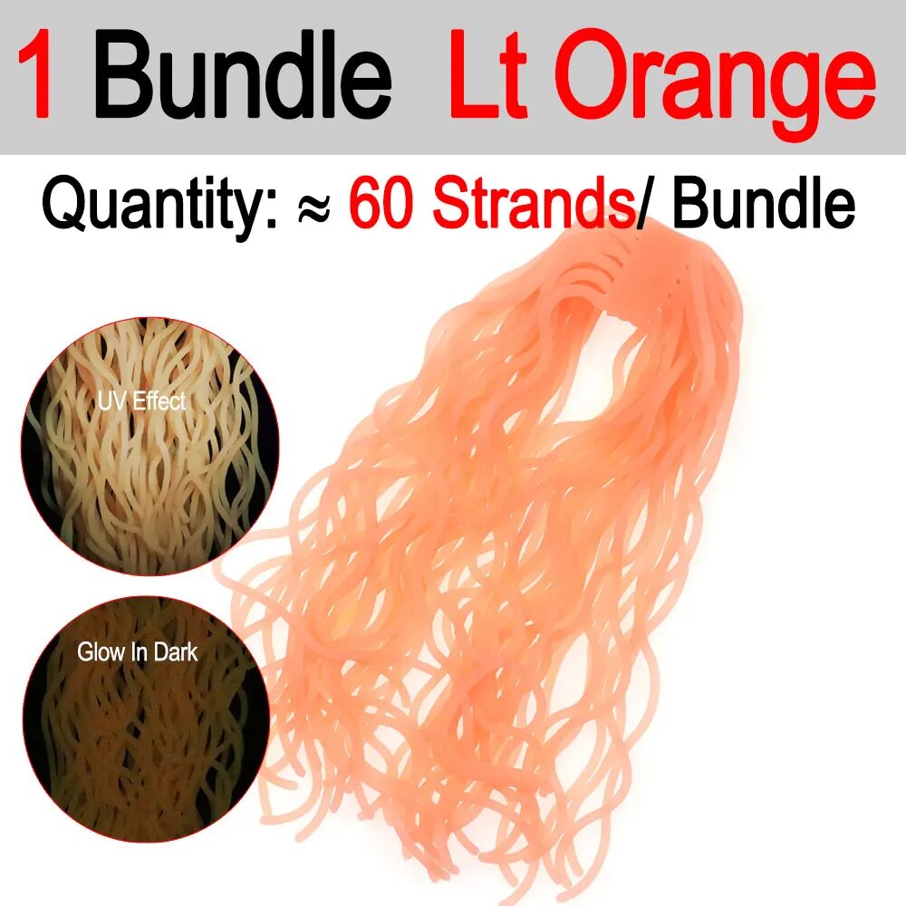 ICERIO Силиконовые черви для рыбалки 60 шт Оранжевый, 1 Bundle Lt Orange