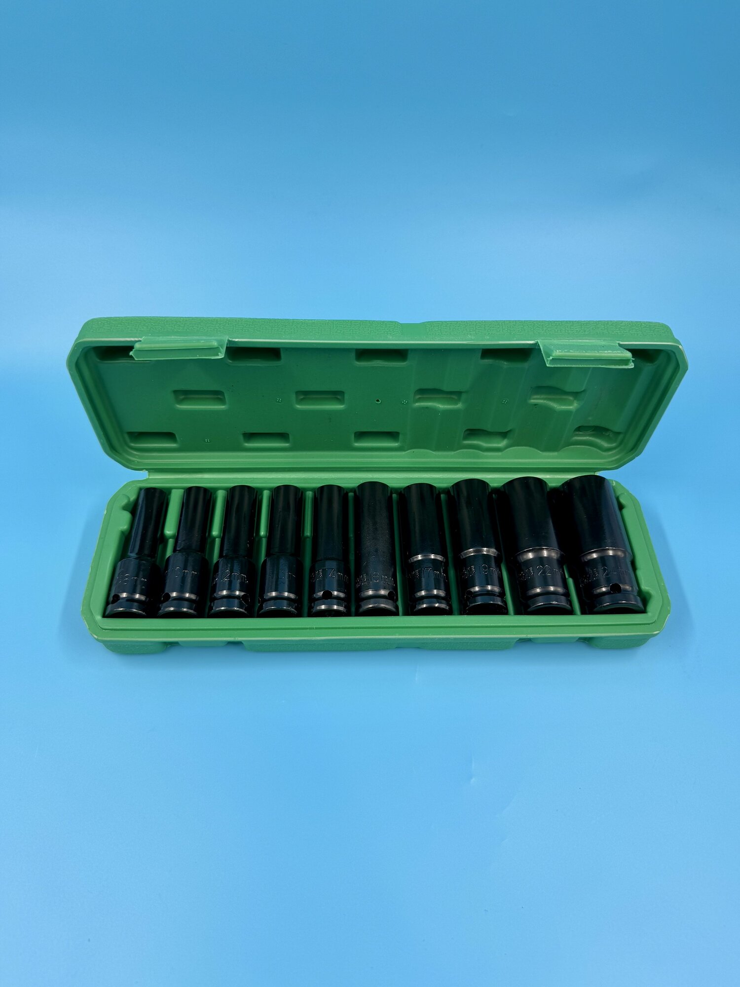 Набор ударных удлиненных 80мм головок10 предметов, 8 10 12 13 14 15 17 19 22 24 мм.