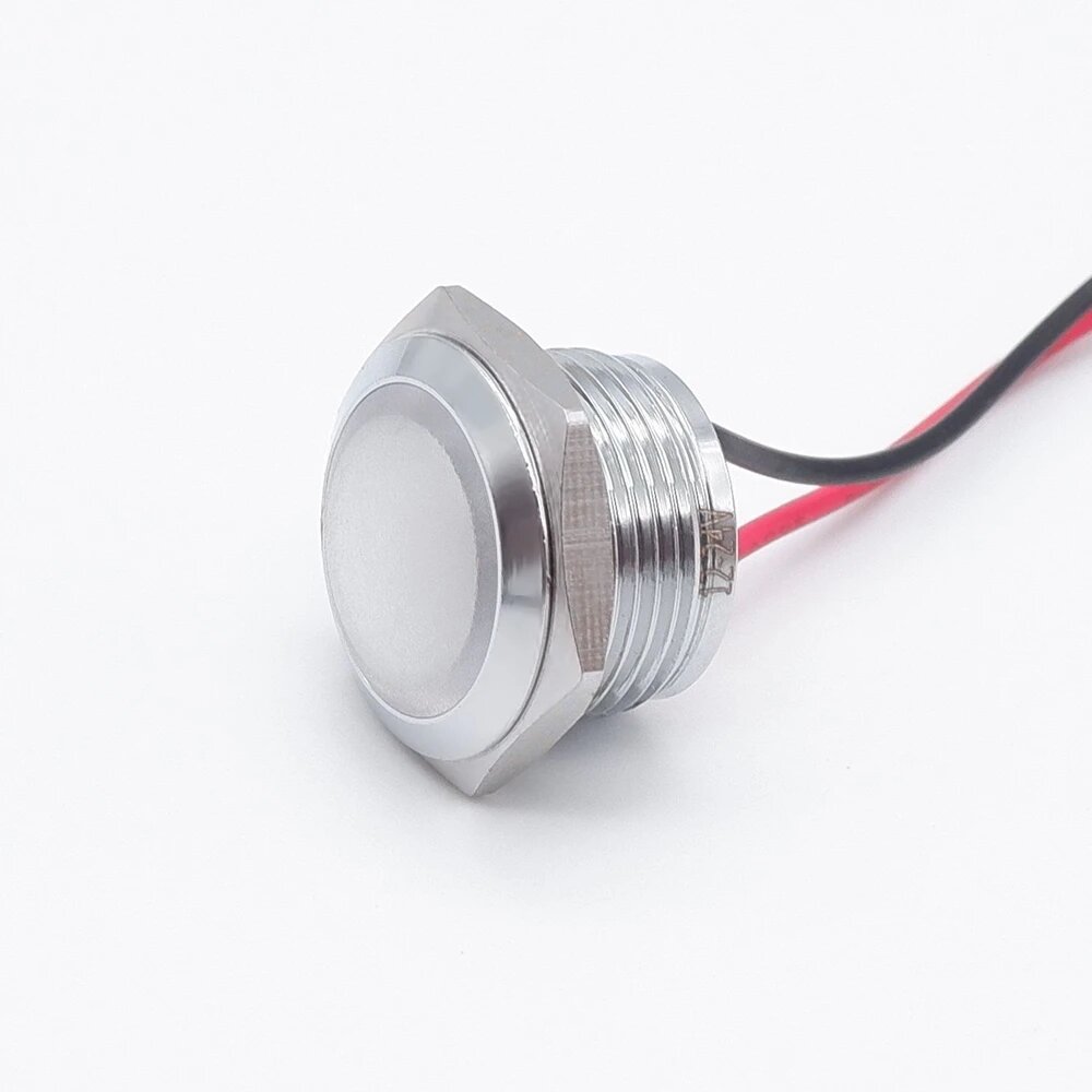 Светодиодный индикатор 12mm, белый, 9-24V