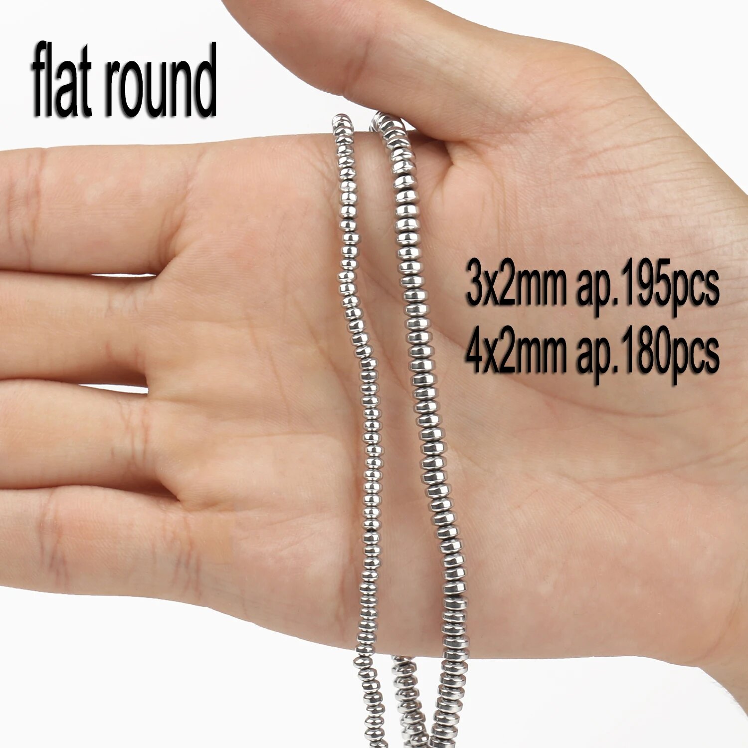 Белые золотые бусины из гематита nociuciu style 28-4x2mm