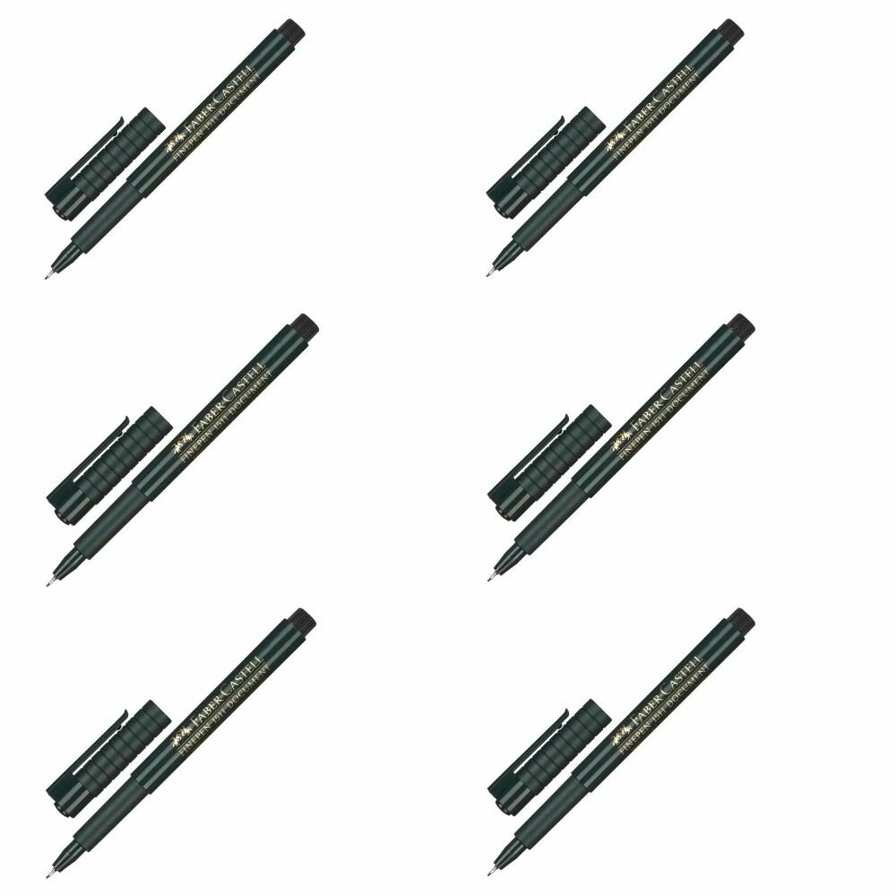 Faber-Castell Линер Finepen 1511 0,4 мм, черный, 6 шт