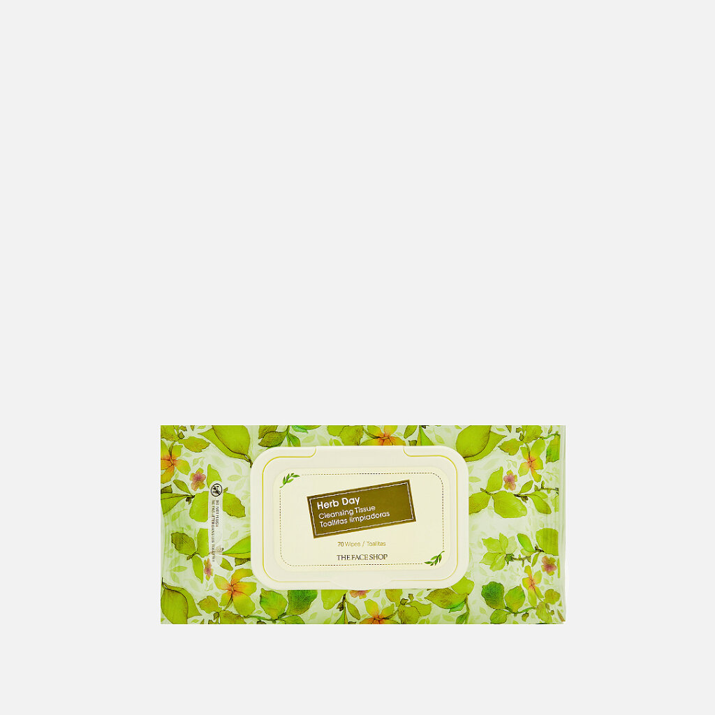 THE FACE SHOP Очищающие салфетки Herb day cleansing tissue, 70шт