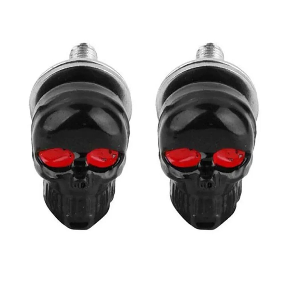 2 шт, болты рамы номерного знака с черепом мотоцикла, винты, винты для авто номерного знака, Black