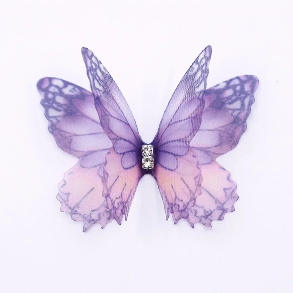 50 шт. Аппликации-бабочки из органзы