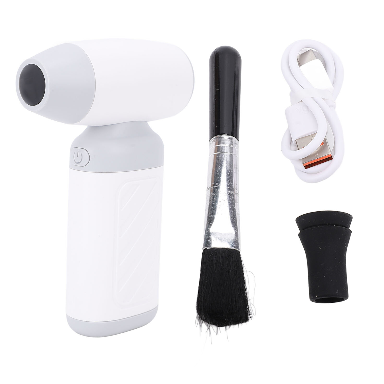 Электрический воздухоочиститель 130000 об/мин с мощным потоком воздуха, аккумулятор 4000 мАч, бесщеточный турбовентилятор для ПК, компьютеров, электроники, дома, уборки клавиатуры, камеры, белый.