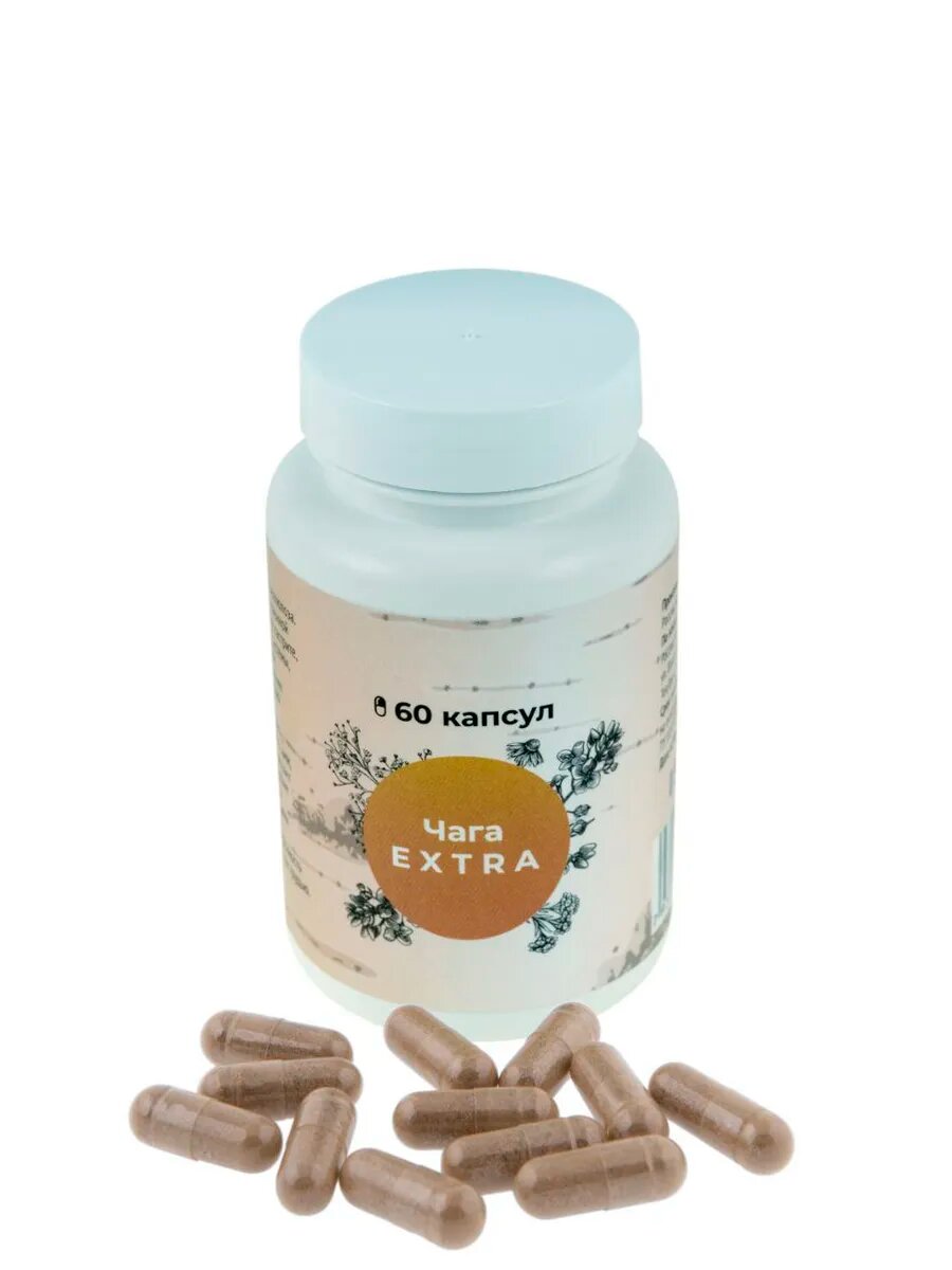 Экстракт Чаги Сила Пяти Трав, березовый, для ЖКТ, капсулы, 60 шт.