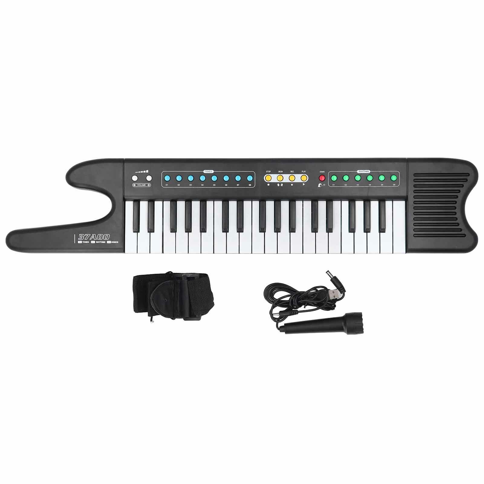 37клавишная электронная микрофонная клавиатура: Многофункциональная обучающая портативная музыкальна
