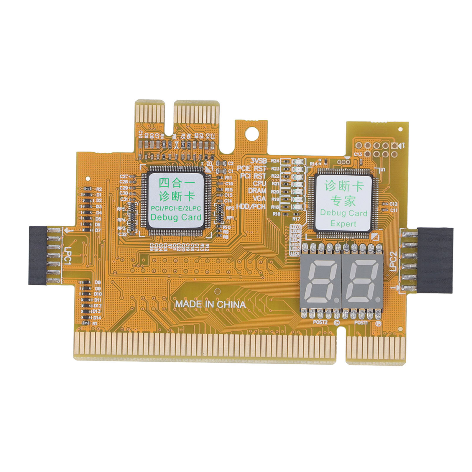 Настольная диагностическая карта PCIE Карта тестирования материнской платы 4 в 1 Многофункциональный анализатор PCI 2LPC Карта отладки материнской платы со светодиодным индикатором