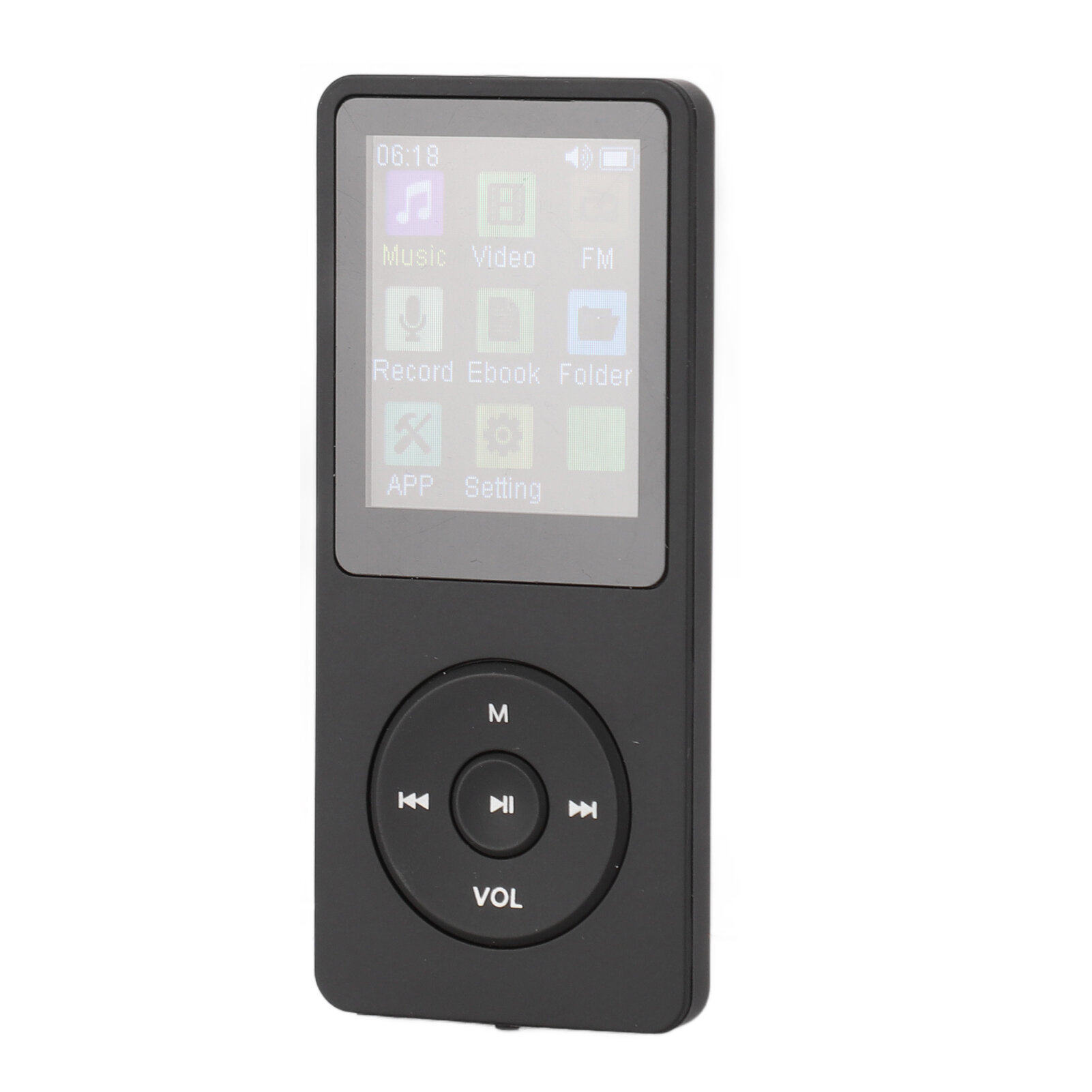 MP3-плеер с функцией записи голоса и воспроизведения видео Bluetooth, музыкальный плеер с экраном TFT 1,82 дюйма, черный, 8G