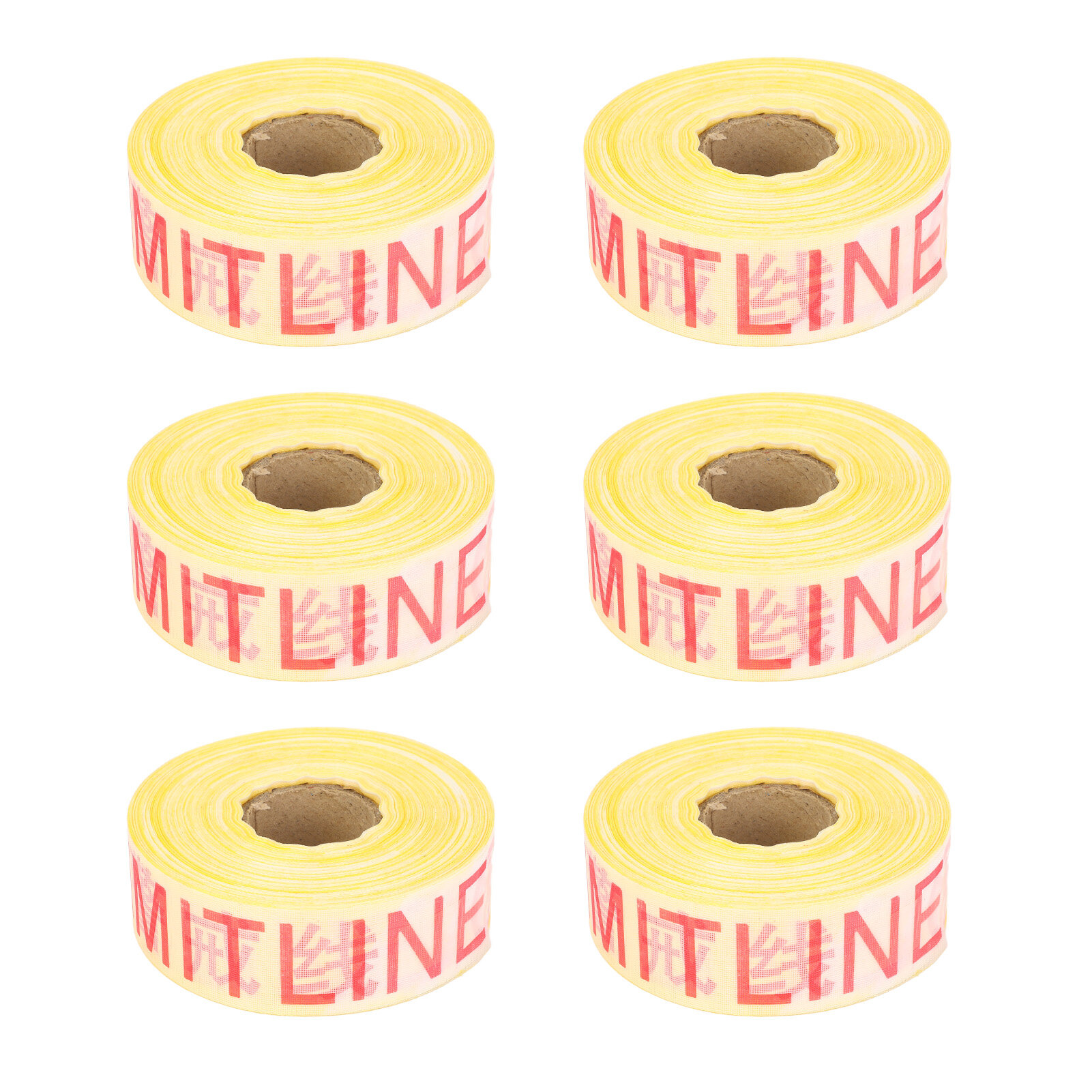 6 шт. желто-белая предупреждающая лента, полиэстер, прочная, многофункциональная, для строительных работ, для обслуживания дорог и школ.