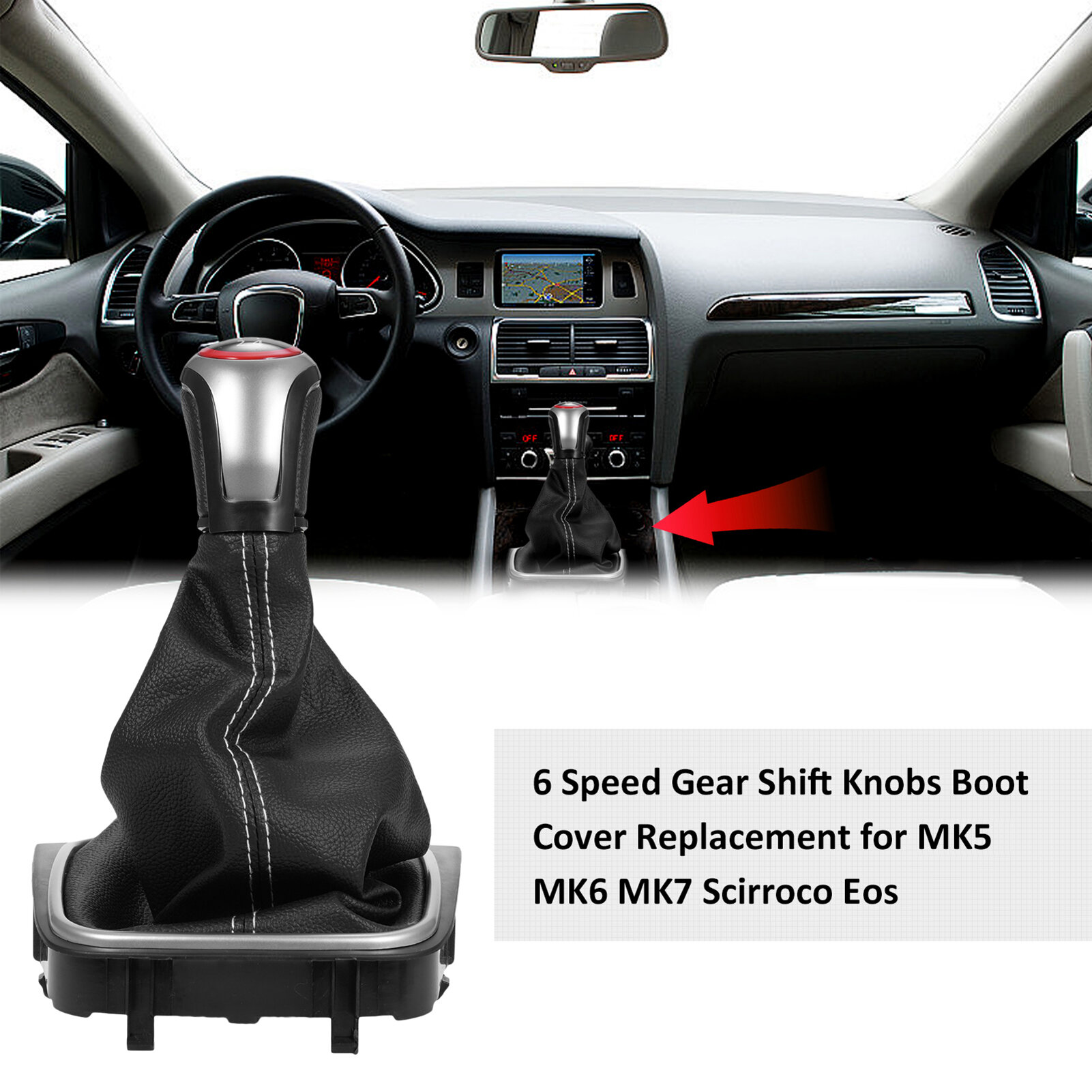Чехол ручки КПП 6ступенчатой коробки передач для Golf MK5 MK6 MK7 Scirocco Eos