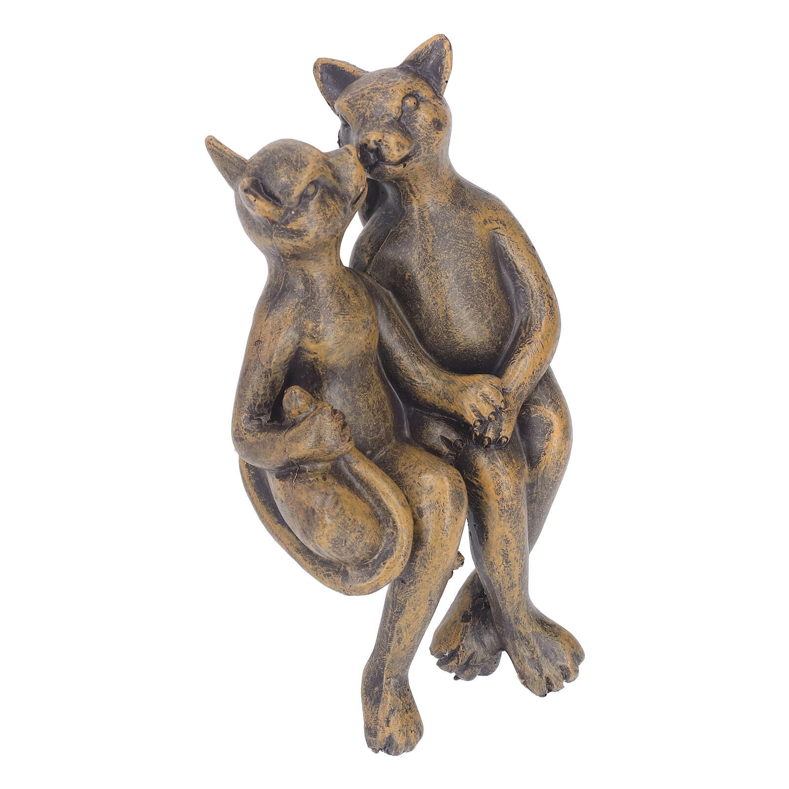 Котенок из смолы, милый реалистичный ручная роспись, миниатюрные украшения для кошек для сада, патио, дома