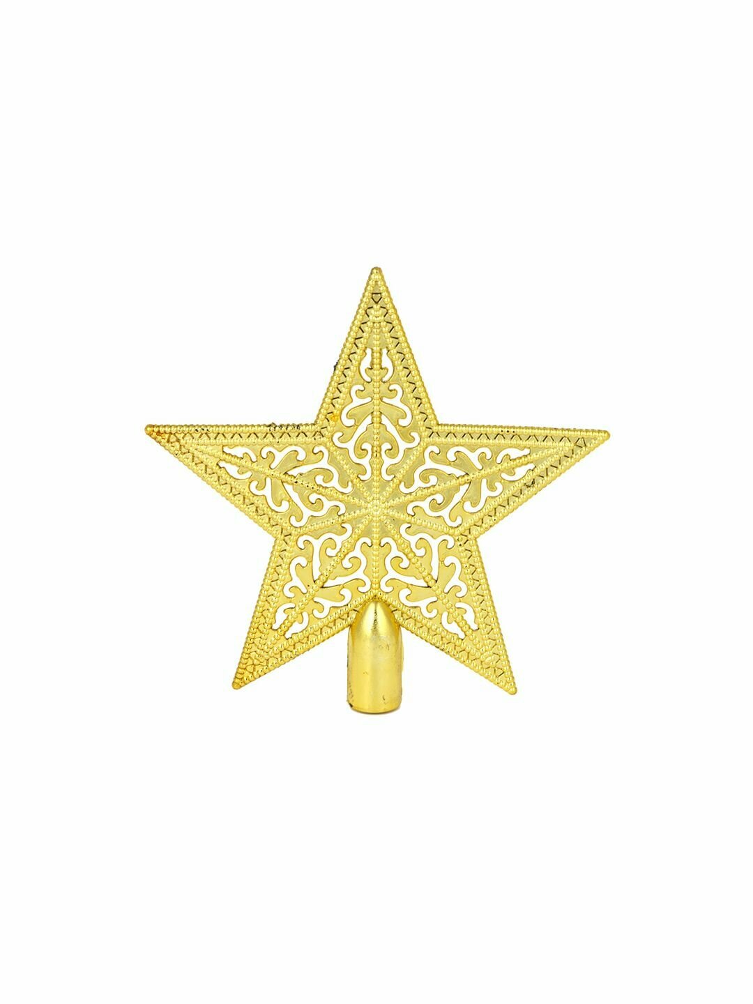 Звезда на макушку ёлки ажурная 10см, пластик, золото сноу БУМ
