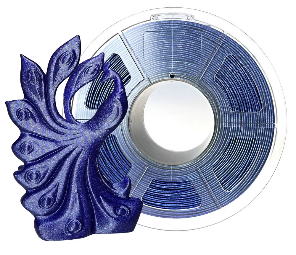 PLA Glitter Galaxy Blue Stronghero3D пластик блестящий синий 1.75 мм 1 кг