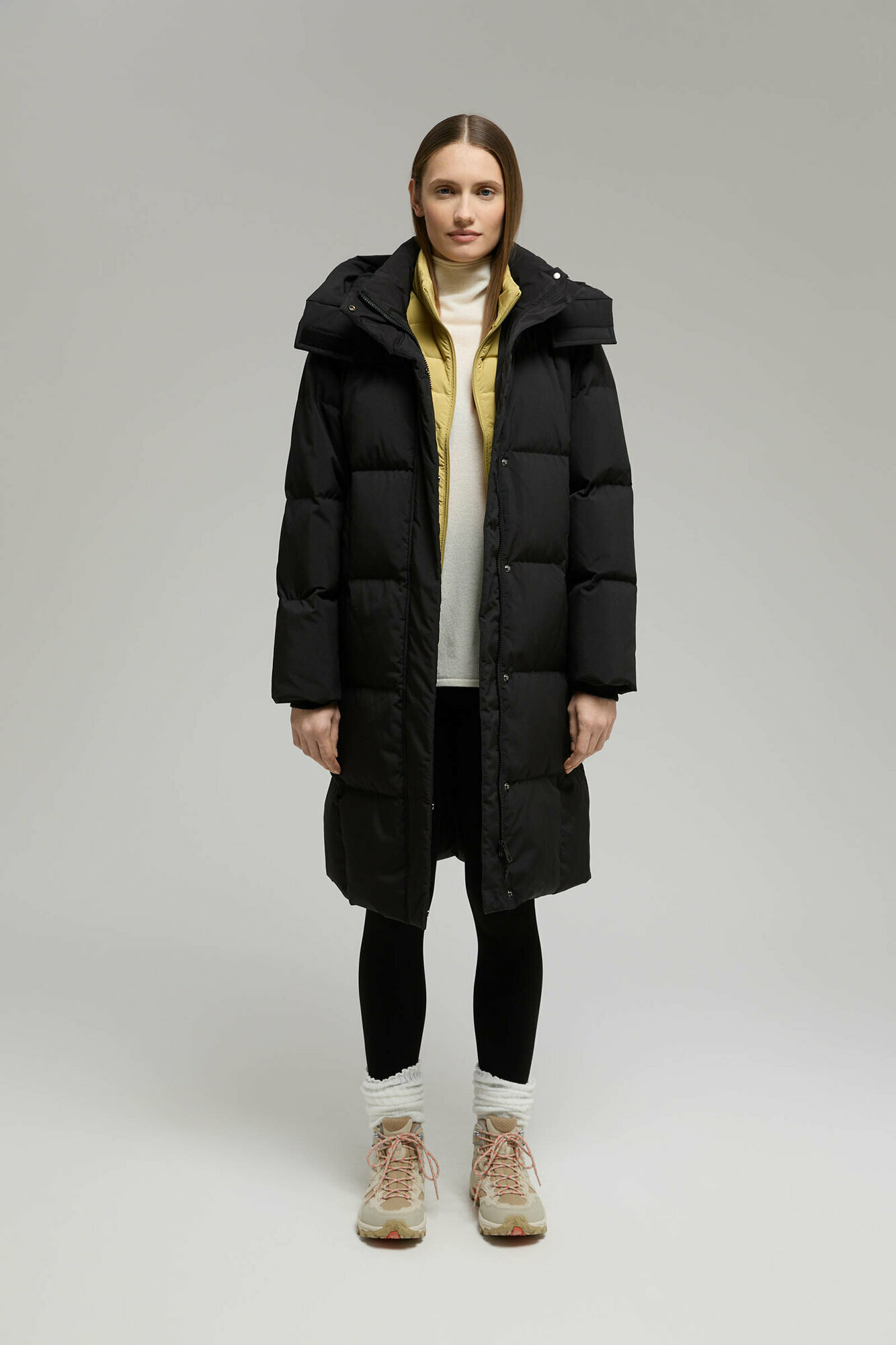 Пуховик стеганый с натуральным пухом