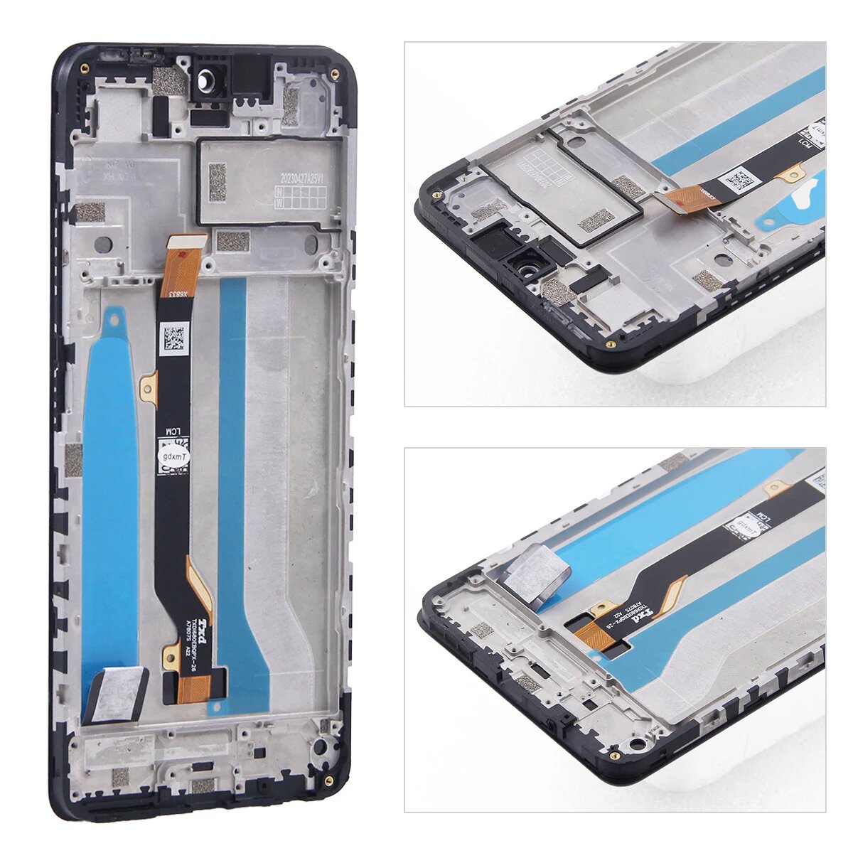 KI7 ЖК-дисплей для Tecno Spark 10 Pro, сенсорный экран, дигитайзер, панель в сборе, запасные части для ЖК-экрана Ki7 Black With Frame