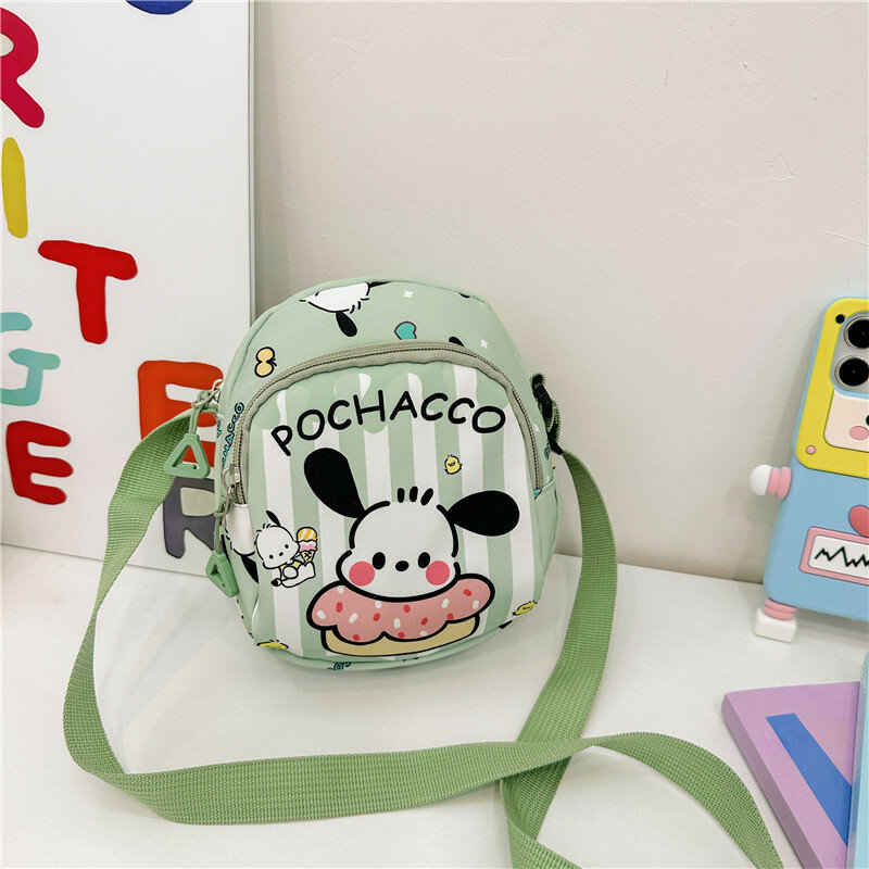 Kids fashionable cartoon kuromi cinnamoroll my melody print mini crossbody bag for daily activities