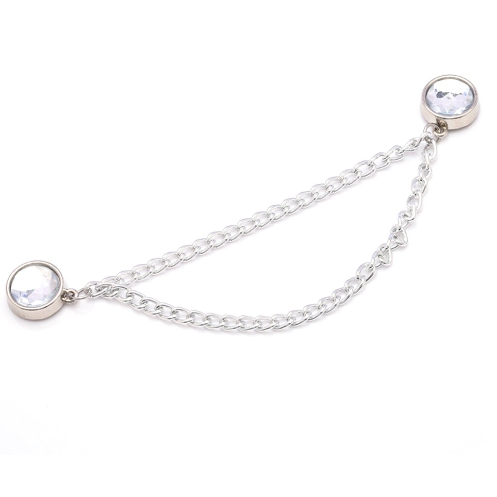 Цепочка со стразами, магнитная пряжка, укорочение без швов, фиксированный артефакт-стиль 2