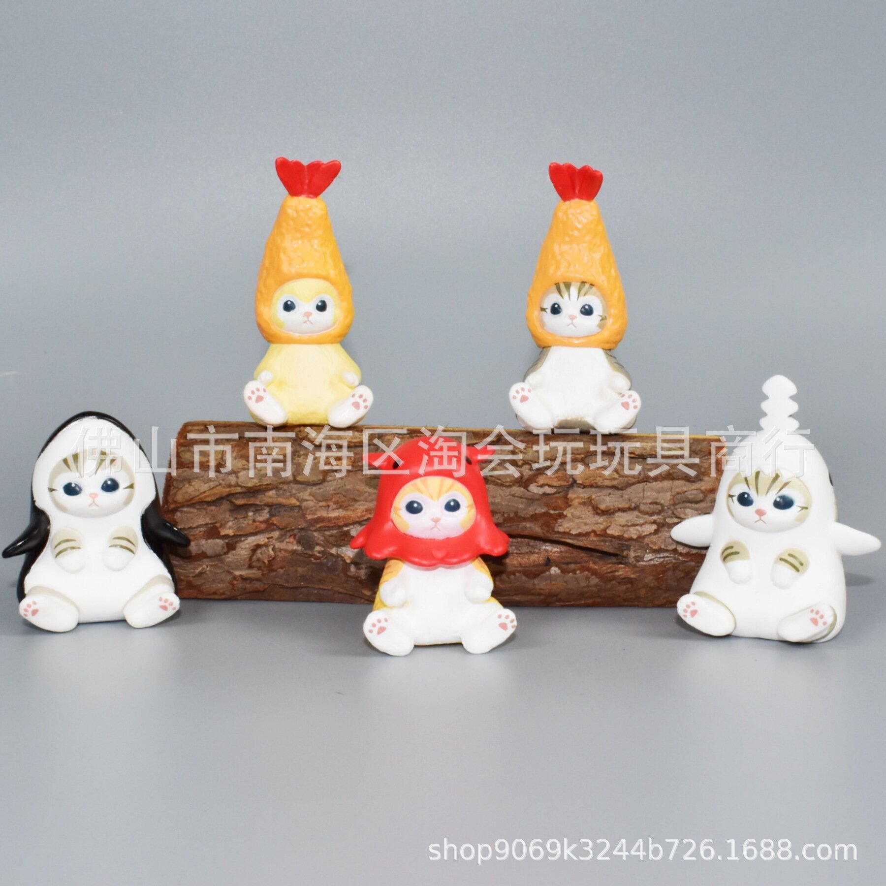 Новый японский милый питомец темпура жареные креветки кошка Акула кошка витое Яйцо Украшение кукла ручной работы DLY