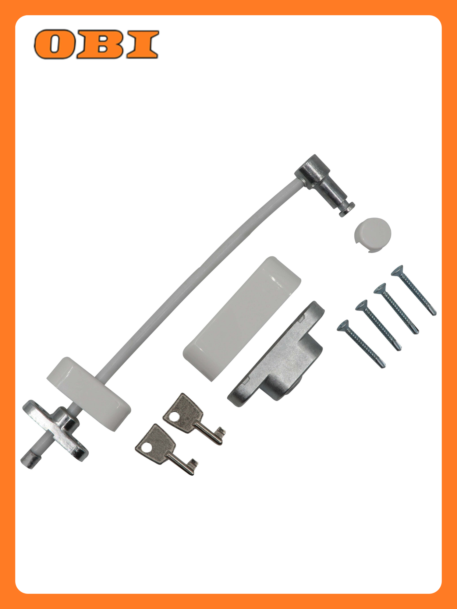 Тросовый ограничитель с ключом для ПВХ окон Левша белый У1-5779. Б