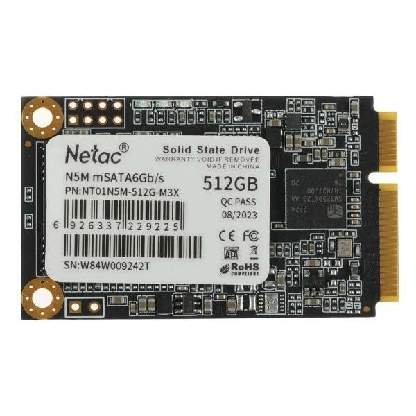 Внутренний диск SSD Netac NT01N5M-512G-M3X N5M mSATA SATAIII 3D NAND 512GB