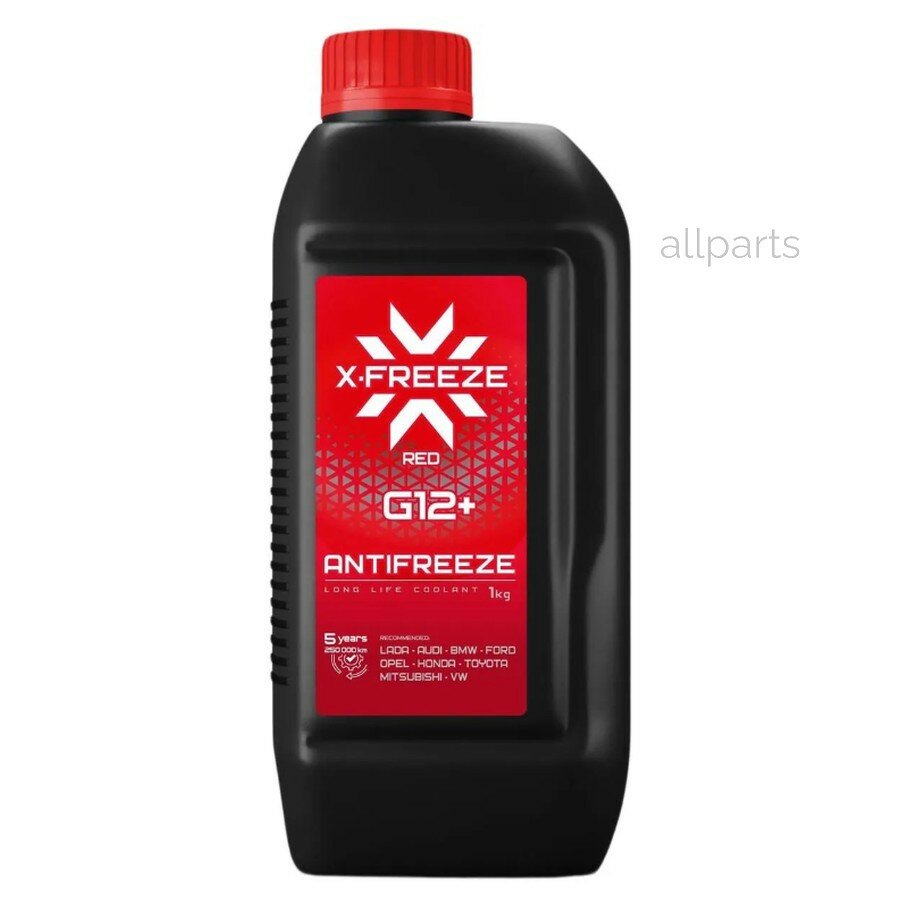 X-FREEZE 430140008 Антифриз X-FREEZE Antifreeze G12+ готовый -40C красный 1 кг 430140008