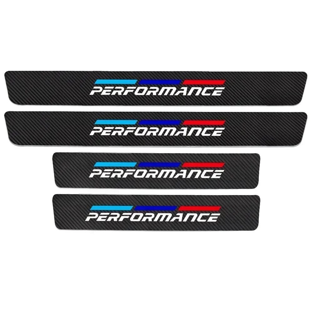 Набор Из 4 Наклеек BMW M Performance Из Карбонового Волокна Для Защиты Кромки Дверей И Декора По Боковой Линии Кузова Для Мод.