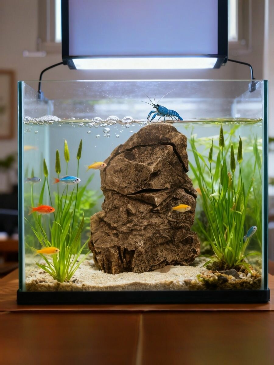 Карпатский камень тёмный для аквариума, террариума и флорариума, натуральная природная декорация/Креветкин дом