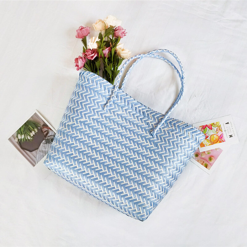 Плетёная вручную переносная корзина для пикника, пластиковая корзина для овощей, корзина для банных принадлежностей, корзина для покупок продуктов, корзина для фруктов, корзина для ванной, корзина для хранения.