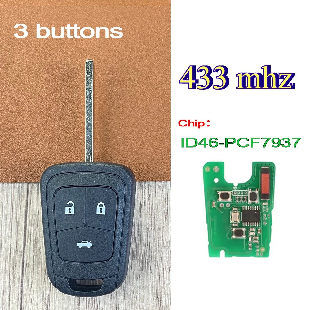 Автомобильный ключ-пульт 315/433 МГц для Chevrolet/Opel ASTRA, INSIGNIA, ZAFIRA, MOKKA, 3 BT -433mhz
