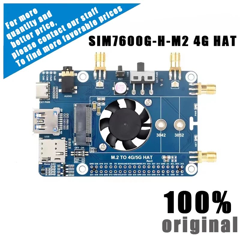 Waveshare SIM7600G-H M.2 4G HAT для Raspberry Pi — фото 1