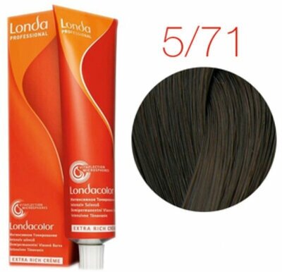 Londa Professional деми-перманентная крем-краска Ammonia-free, 5/71 светлый шатен коричнево-пепельный, 60 мл