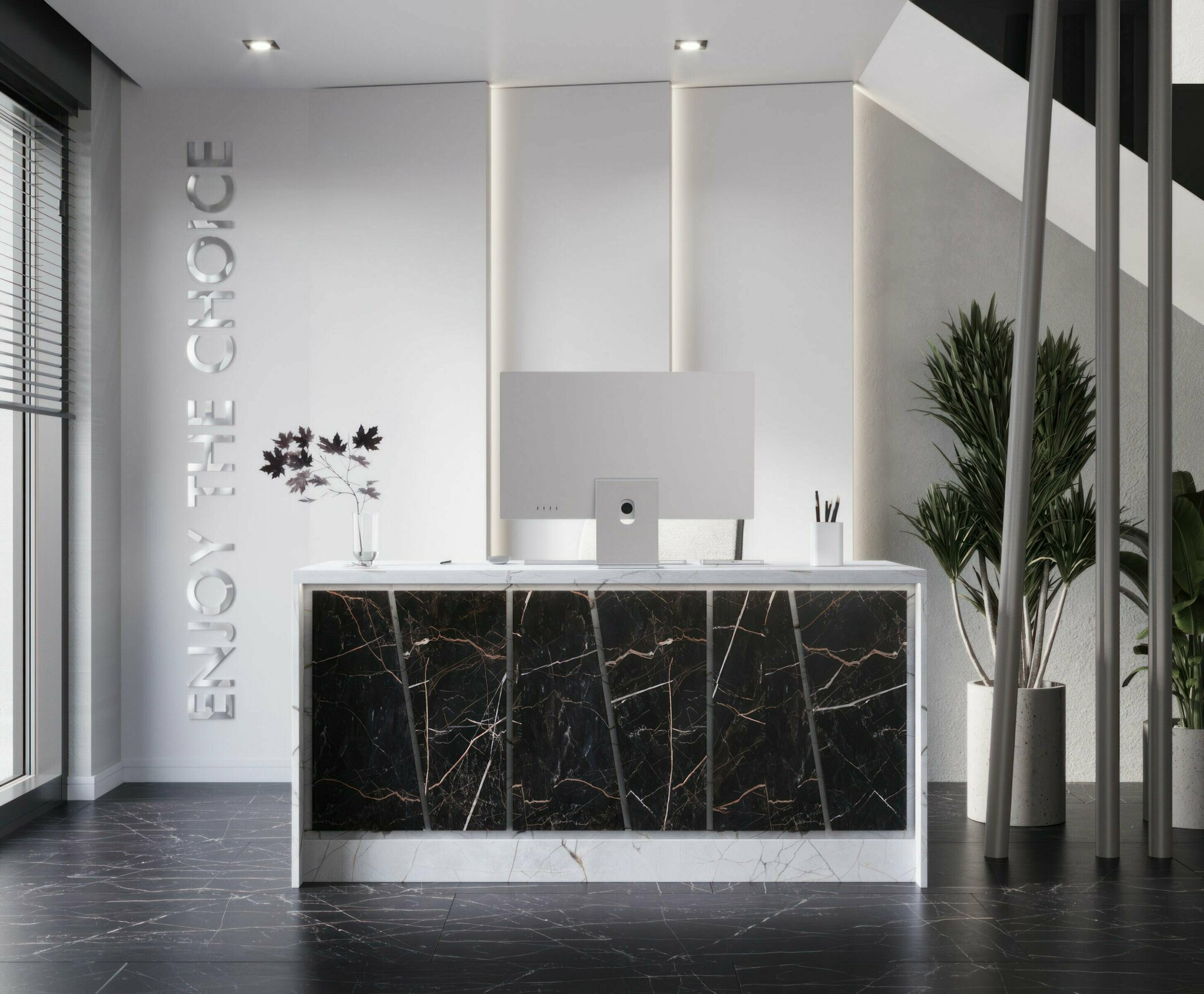 Письменный Стол 3D Оникс + Фаерстоун / 1200х600х750 / С Подсветкой