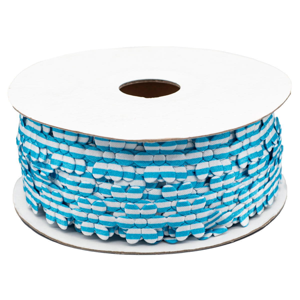 Лента фигурная айрис 'Цветочки', YH114, 18 мм*25 м (03 синий, белый)