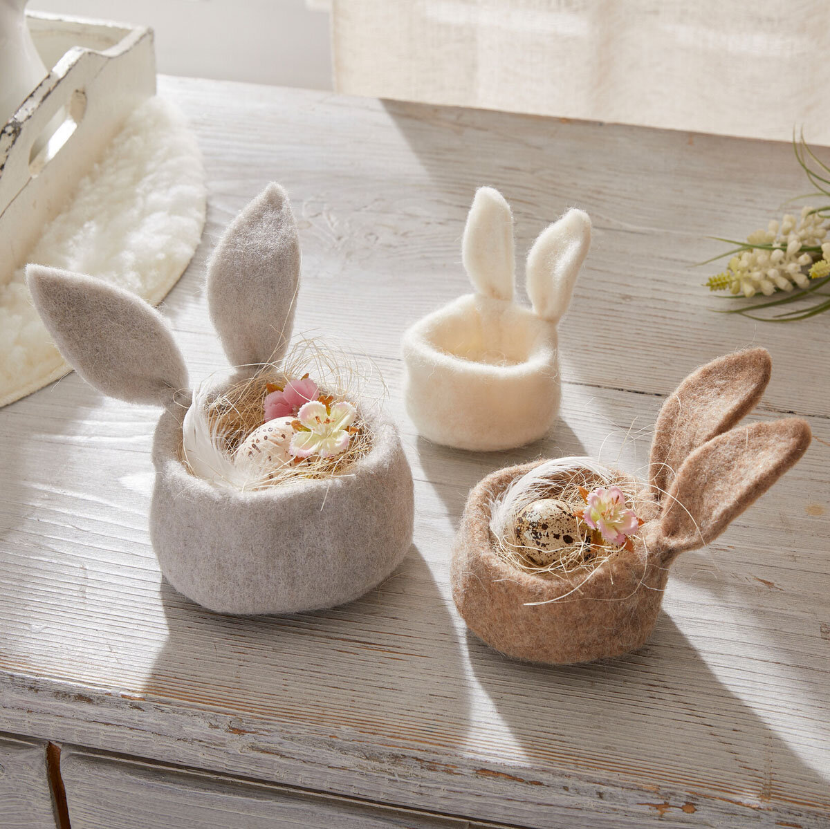 Корзиночки для яиц "Зайчики", 3 штуки