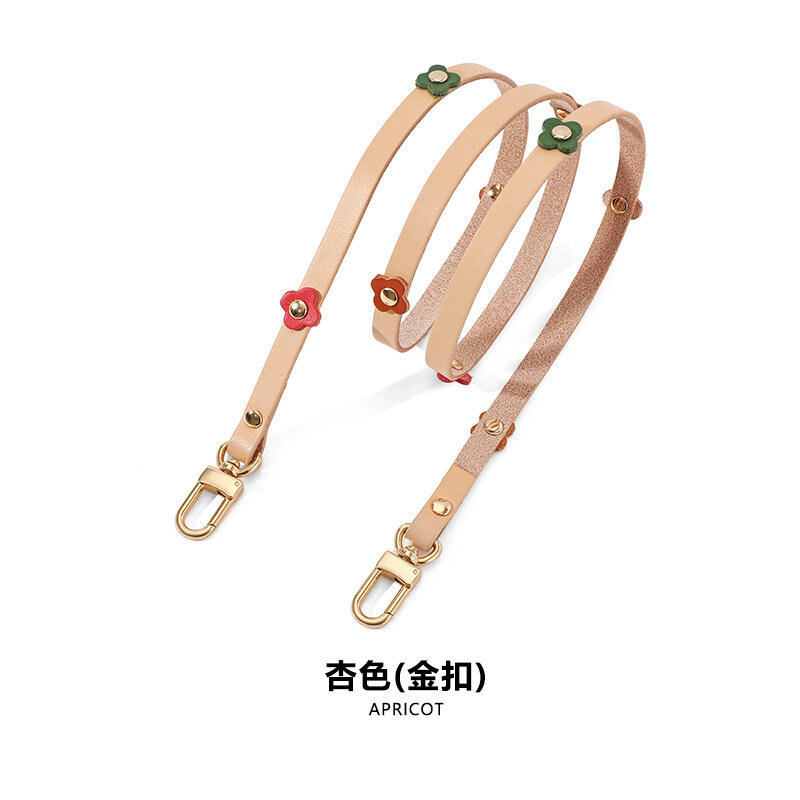 Ремешок Ma Huangshi C-81, для сумки, кожаный, цветочный, кремовый, 100см