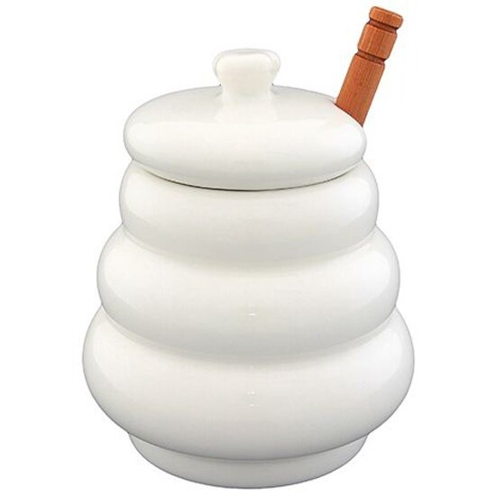 Горшочек для мёда с деревянной палочкой Elan Gallery "Бочонок", 420мл