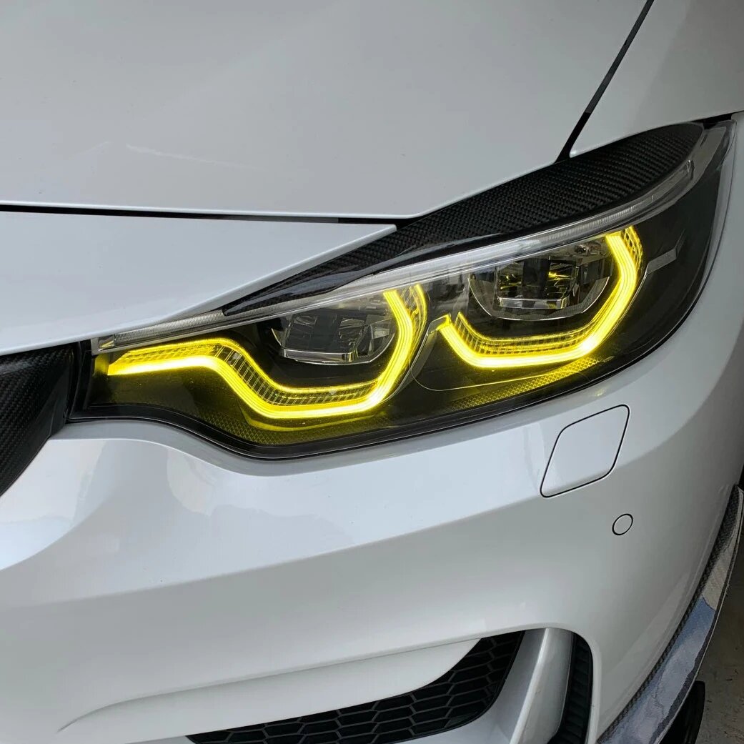 Желтые глаза ангела DRL модифицированные разноцветные дневные фотолампы для 2018 BMW F80 M3 F32 F82 M4 F36 фонарь 7493229 7493230 YELLOW