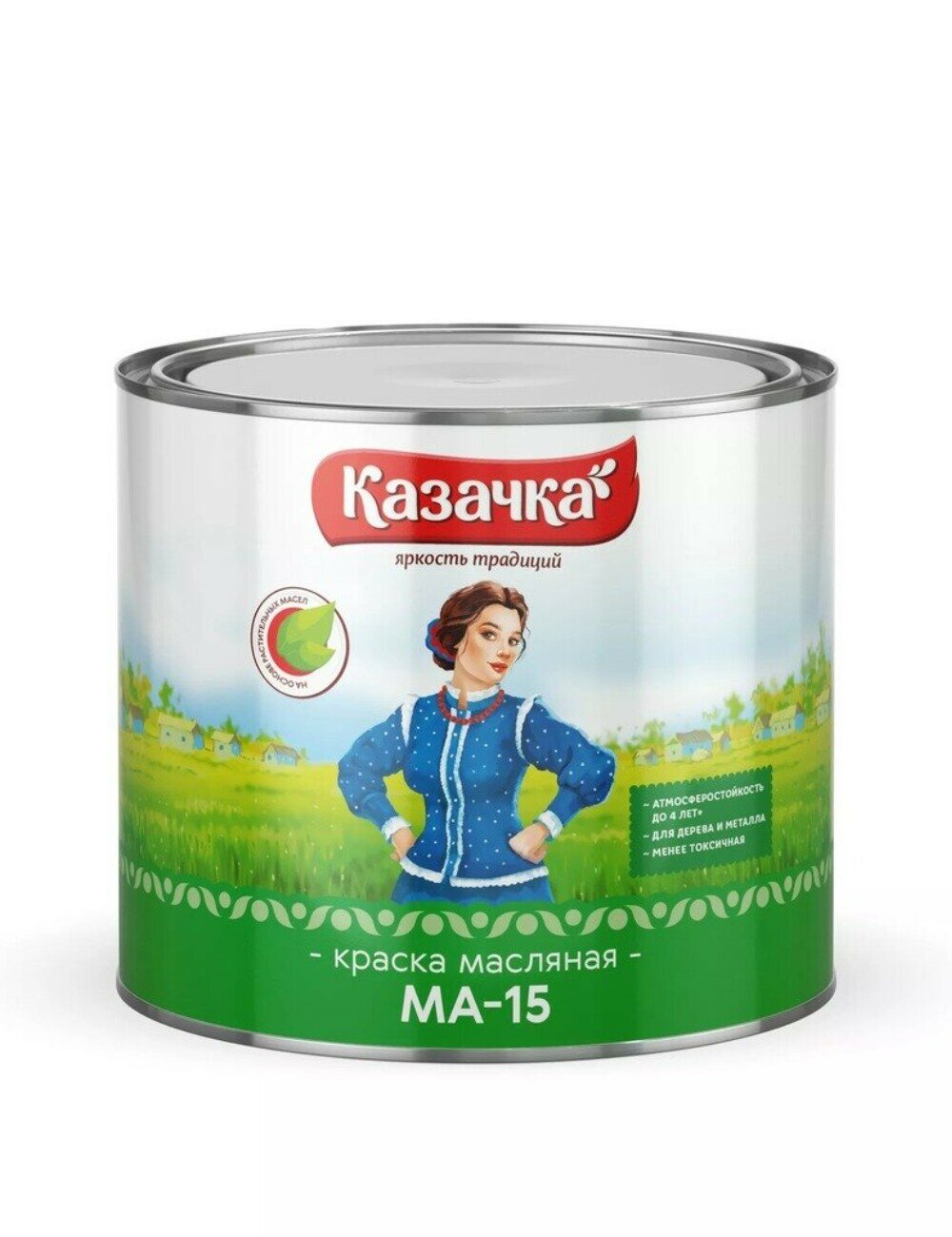 Краска Казачка МА-15, желтая, 1,9 кг