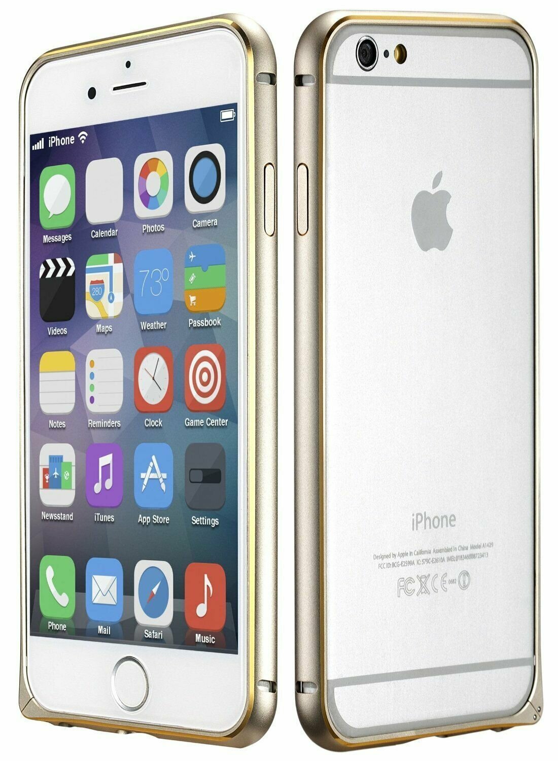 Бампер алюминиевый с золотой гранью IceFox для iPhone 6 (4.7 дюйма) Золотой