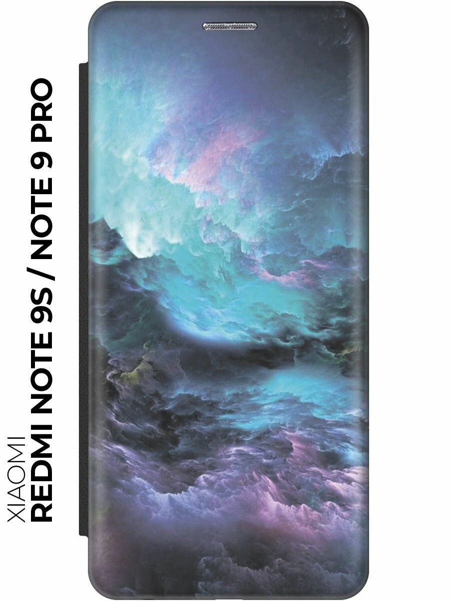Чехол-книжка Внутри шторма на Xiaomi Redmi Note 9s / Note 9 Pro / Сяоми Редми Ноут 9с / Ноут 9 Про черный